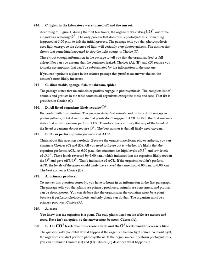 ACT Science Test 10 Answer Explanations | PDF | Bacteria | Penicillin