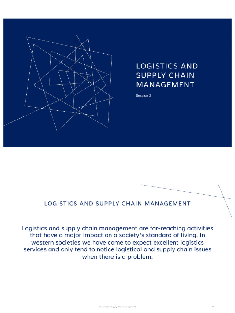 Session2 - Logistics and Supply Chains | PDF | Logistics | Supply Chain Management