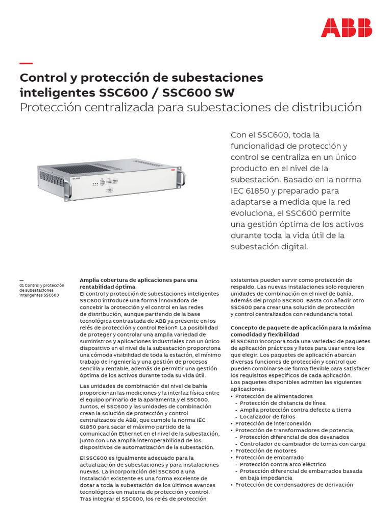 SSC600 Broch 1MRS759094 ESb | PDF | Software | Transformador