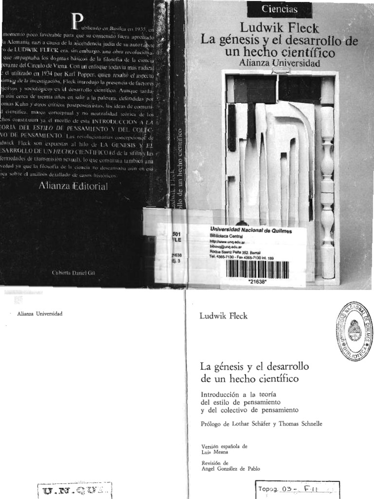 Ludwik Fleck La Génesis y El Desarrollo de Un Hecho Científico Alianza ...