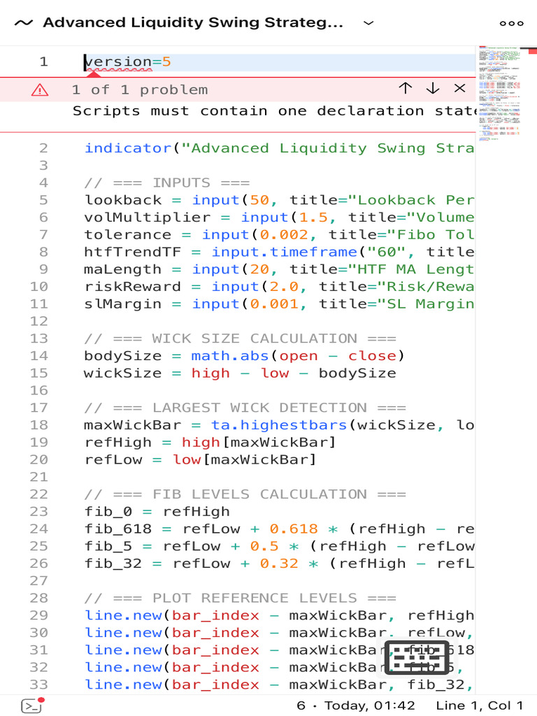 Advanced Liquidity Swing Strategy 6 - Pine Script™ Editor | PDF