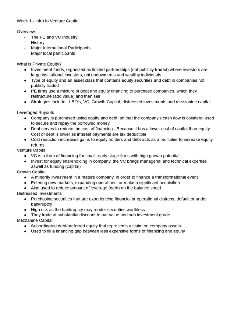 Venture Capital Fundamentals Overview | PDF | Corporate Finance ...