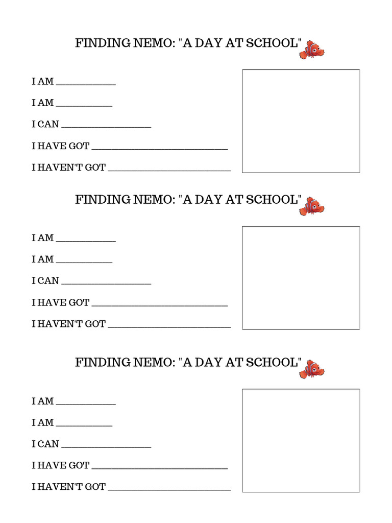 Finding Nemo, A Day at School Short Story | PDF