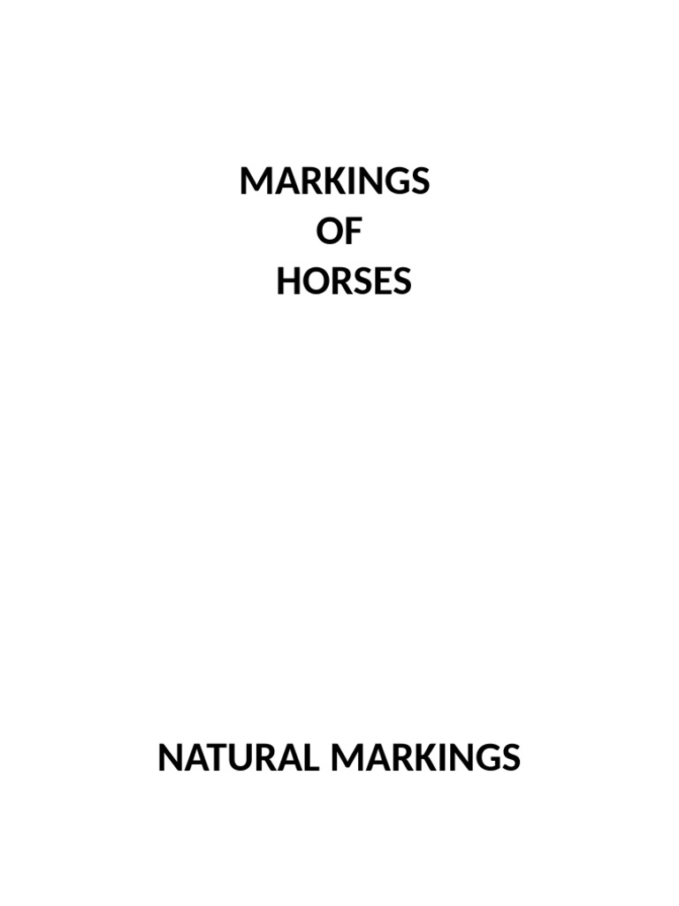 Markings of Horse | PDF