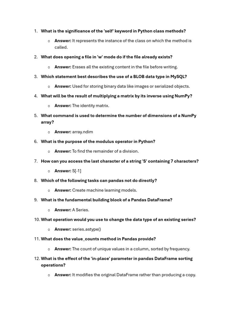 Python, Pandas, and MySQL Essentials | PDF | Computer Programming | Computer Data