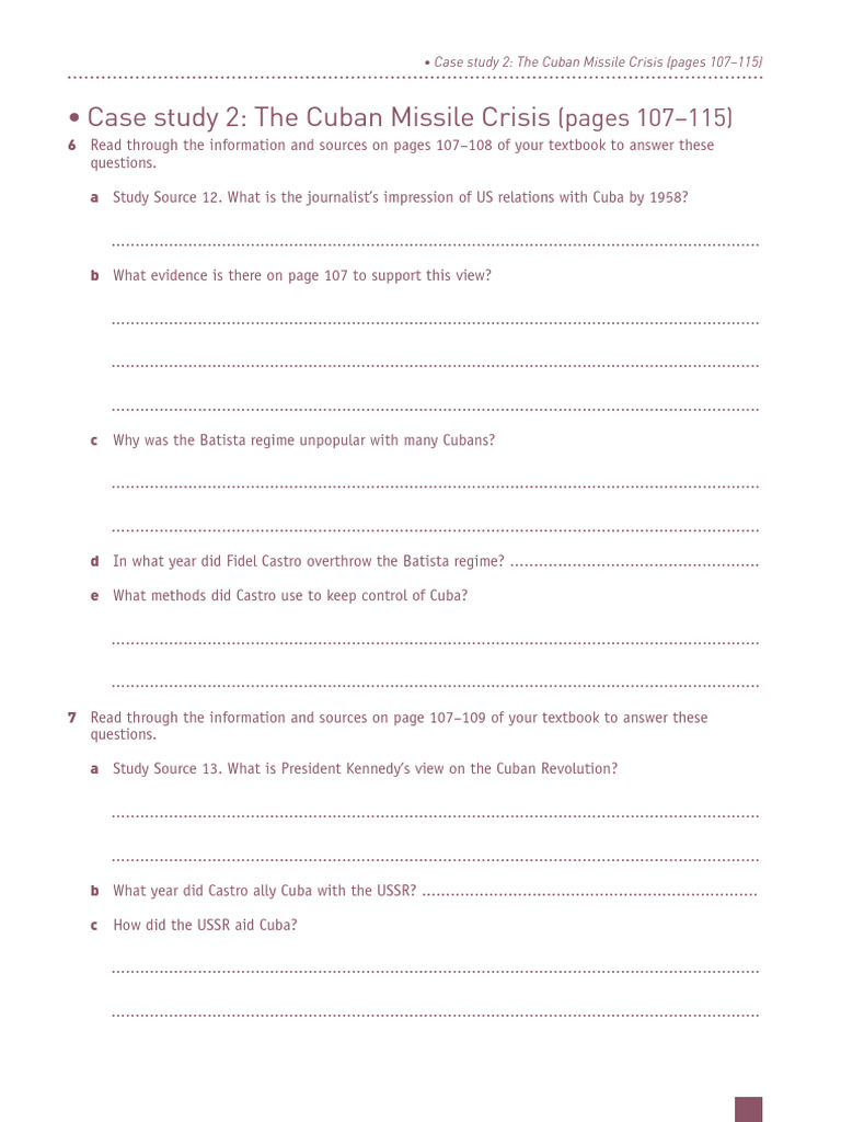 6-Activities Cuban Missile Crisis | PDF | Cuban Missile Crisis | Fidel ...