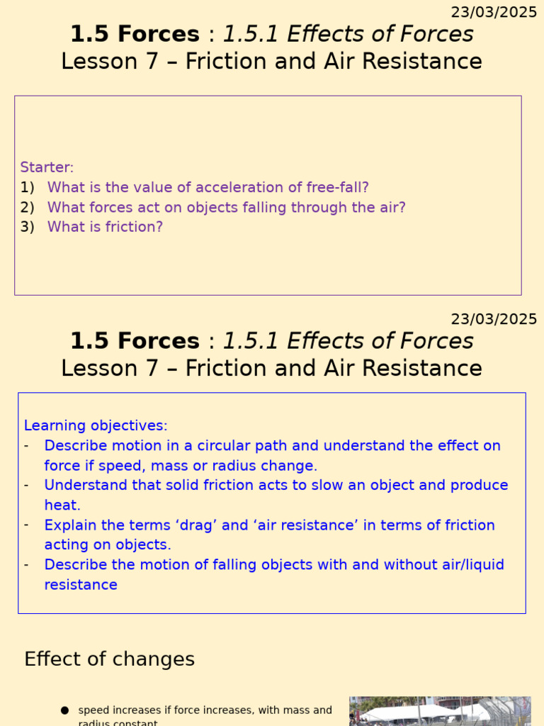 Understanding Air Resistance and Friction | PDF | Force | Drag (Physics)