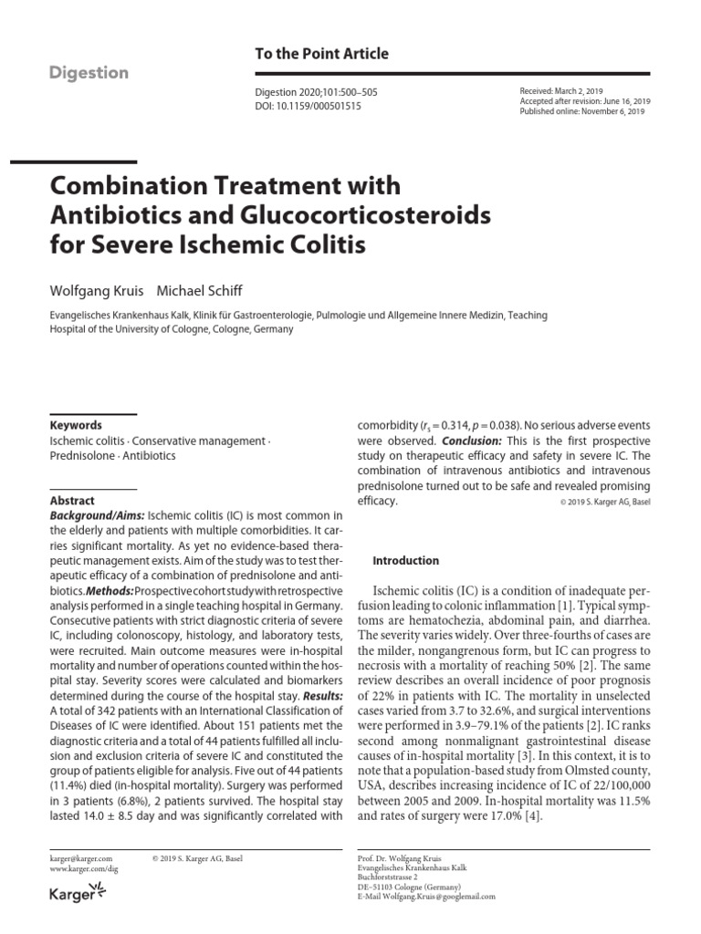 Combination Treatment With Antibiotics and Glucocorticosteroids For ...