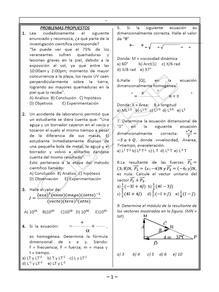 Seminario Primer Examen Preunsch 2023 Ii | PDF | Vector Euclidiano | Geometría euclidiana