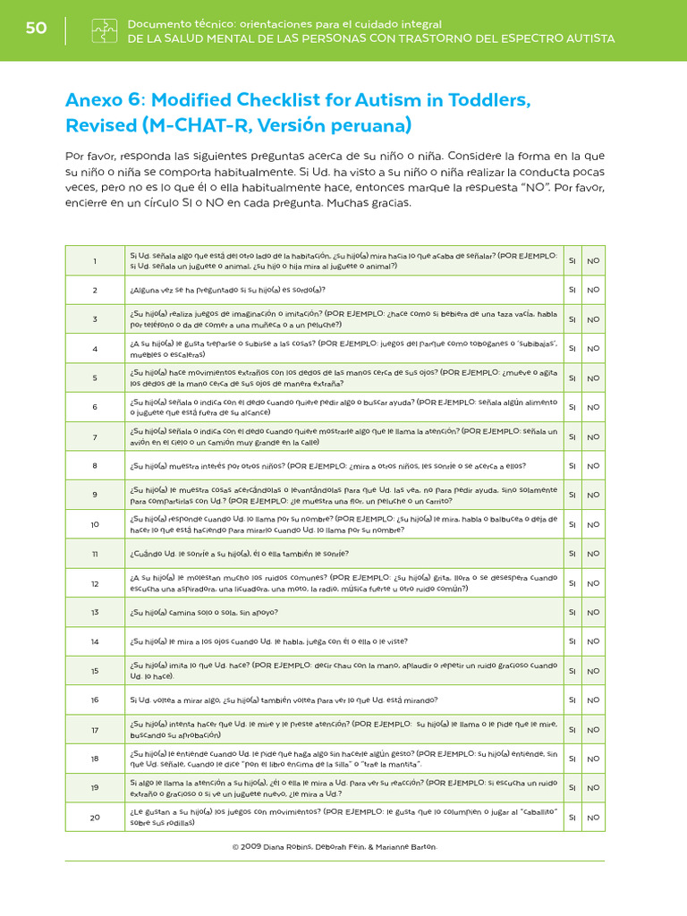 Mchat R Instructivo | PDF