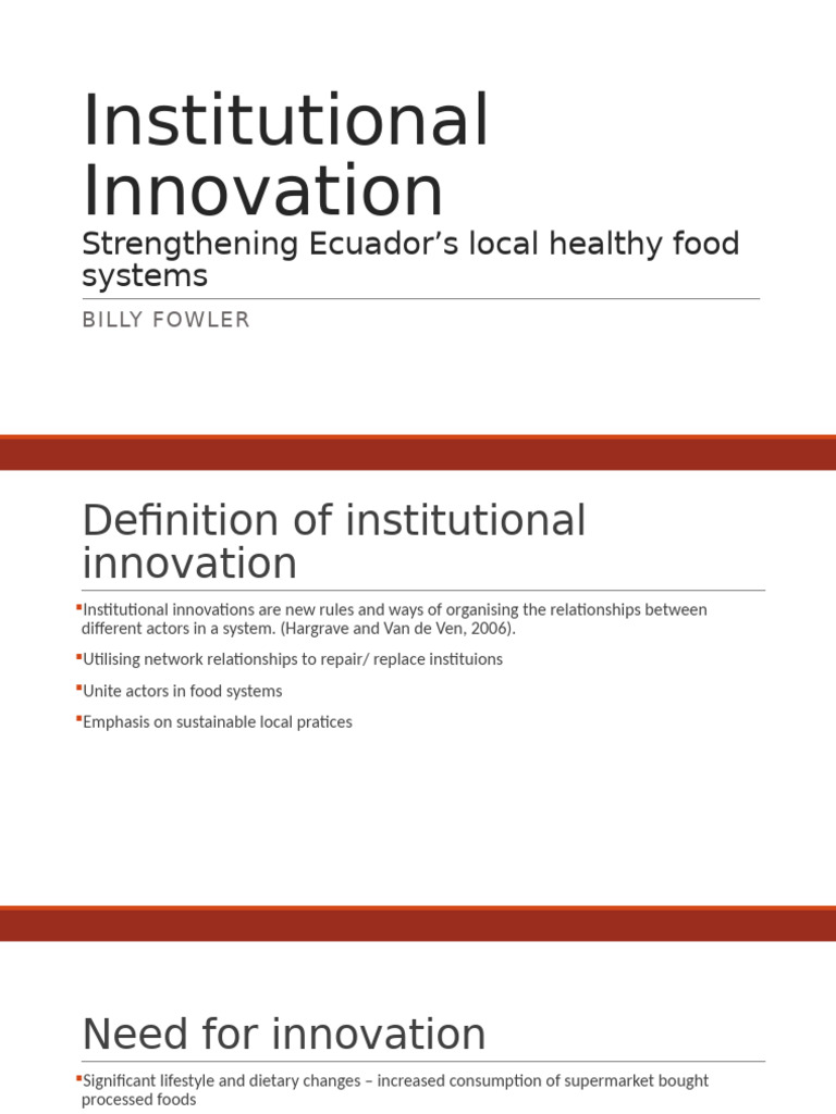 Institutional Innovation | PDF | Smallholding | Innovation