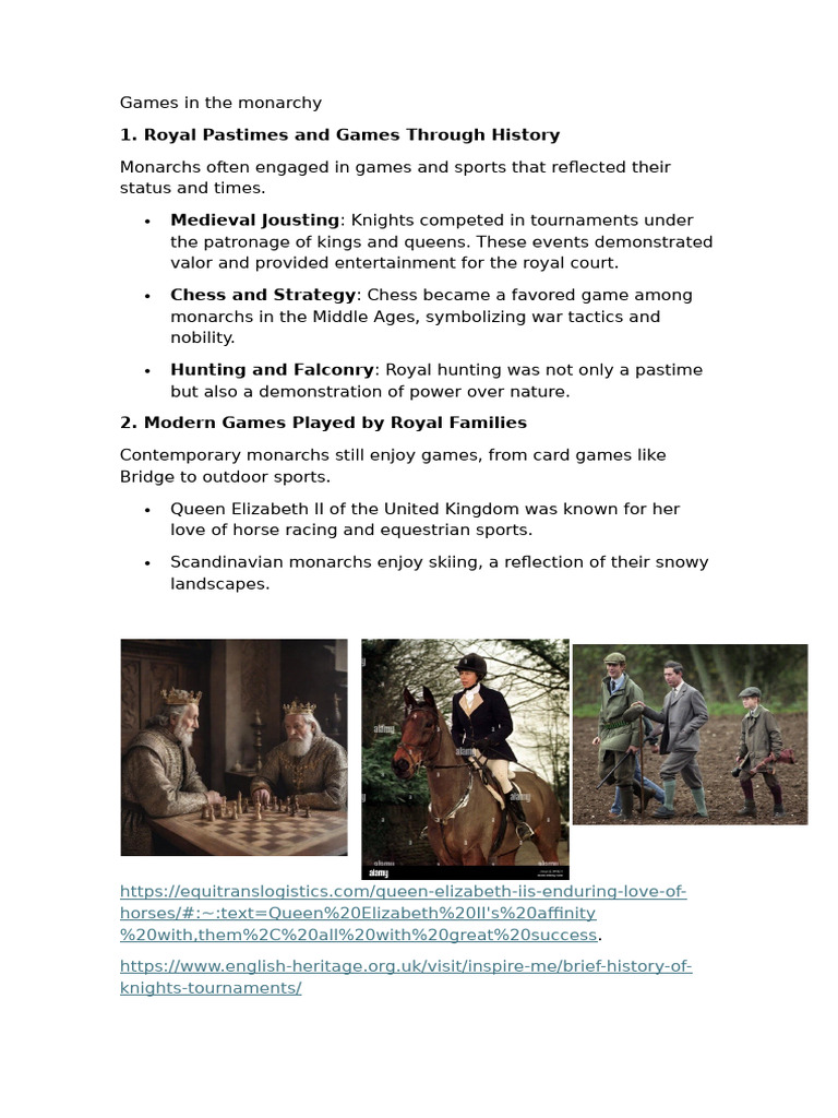 Royal Games: Past and Present | PDF