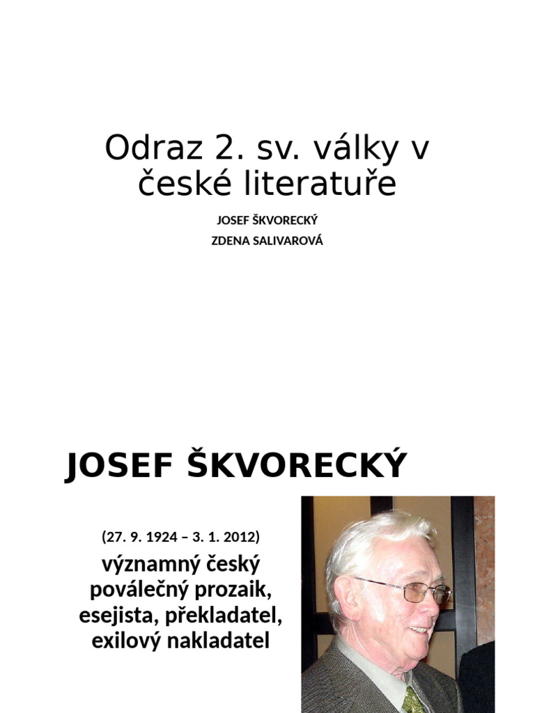Skvorecky Salivarova | PDF