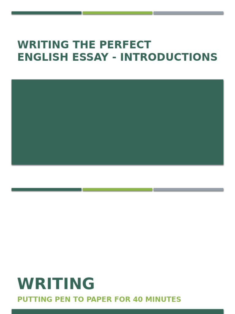 Writing The Perfect English Essay (Introduction) | PDF | Essays | Argument