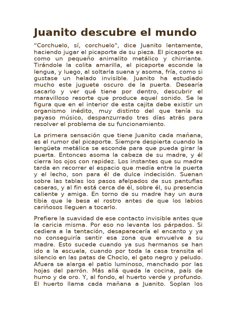 Juanito Descubre El Mundo | PDF