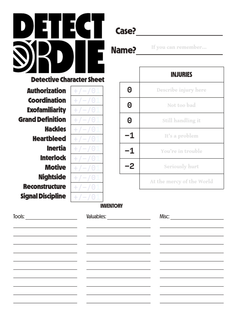 DOD Character Sheet | PDF