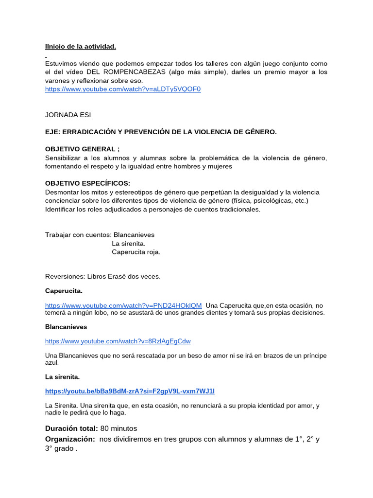 Jornada ESI (Fines de Octubre 1ro, 2do y 3ro) | PDF