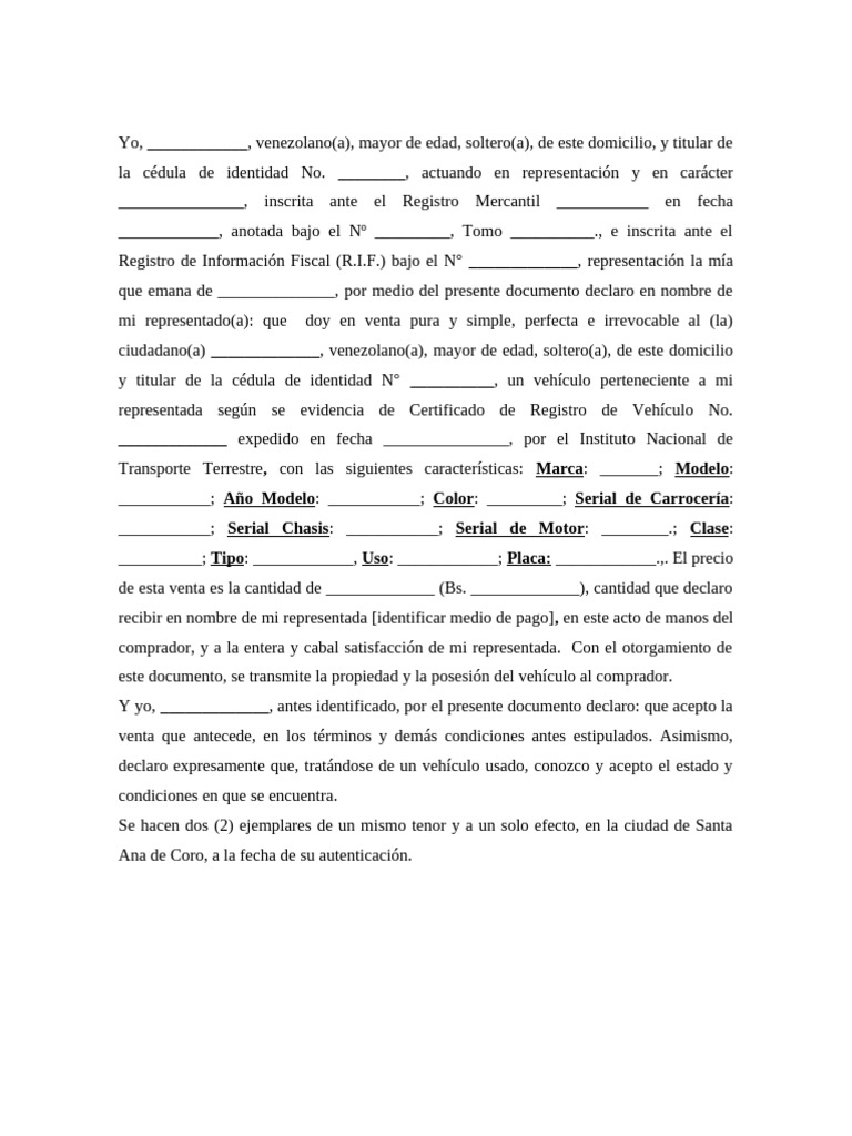 Modelo Venta de Vehiculo | PDF