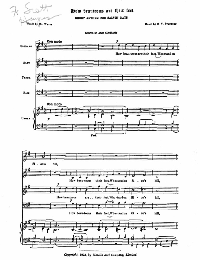 How Beauteous Are The Feet - Stanford (With Markings) | PDF