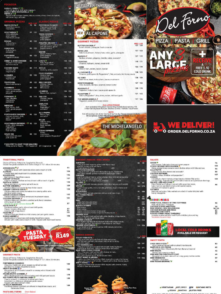 Delforno Takeaway Menu | PDF