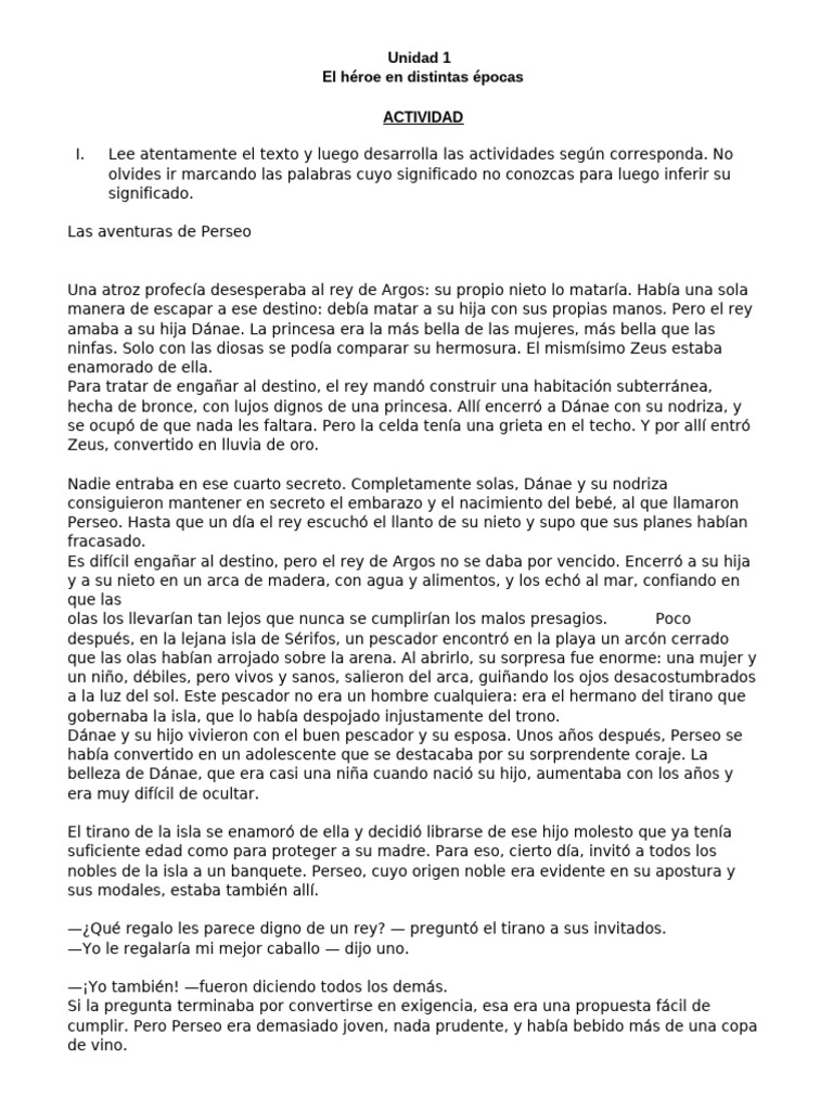 Guía Mito Perseo | PDF