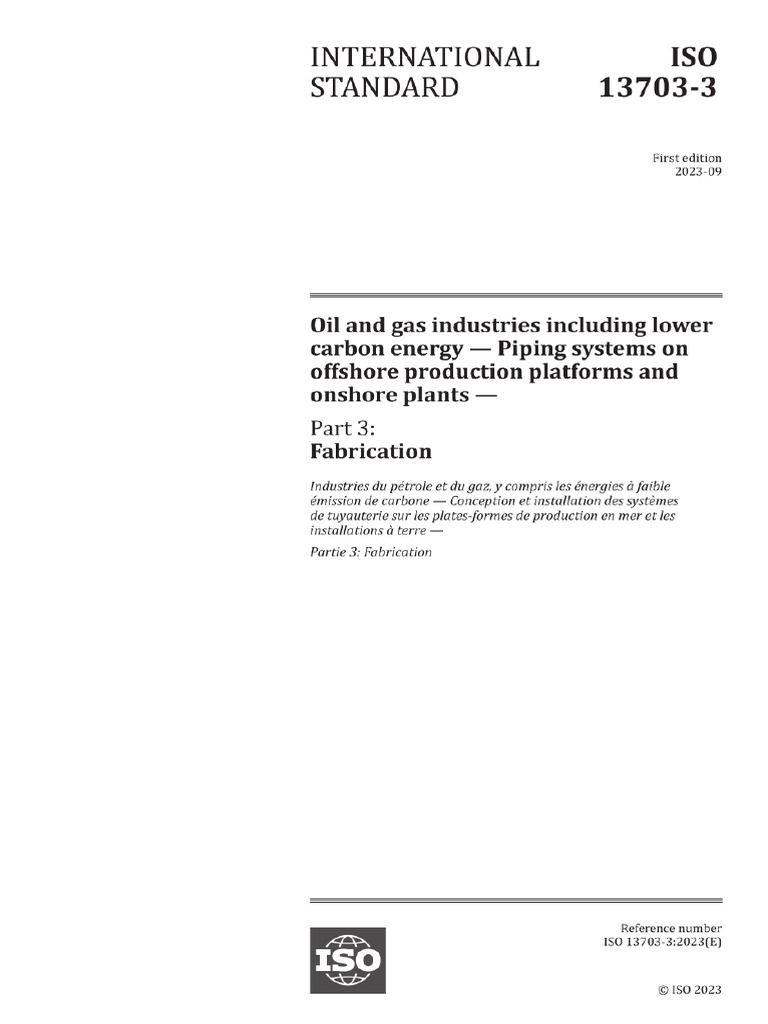 Iso 13703-3 2023 | PDF | Welding | Construction