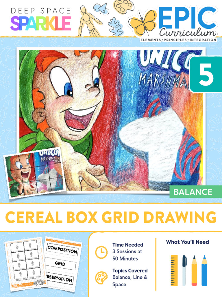Cereal Box Grid Drawing 5 EPIC | PDF | Composition (Visual Arts) | Drawing