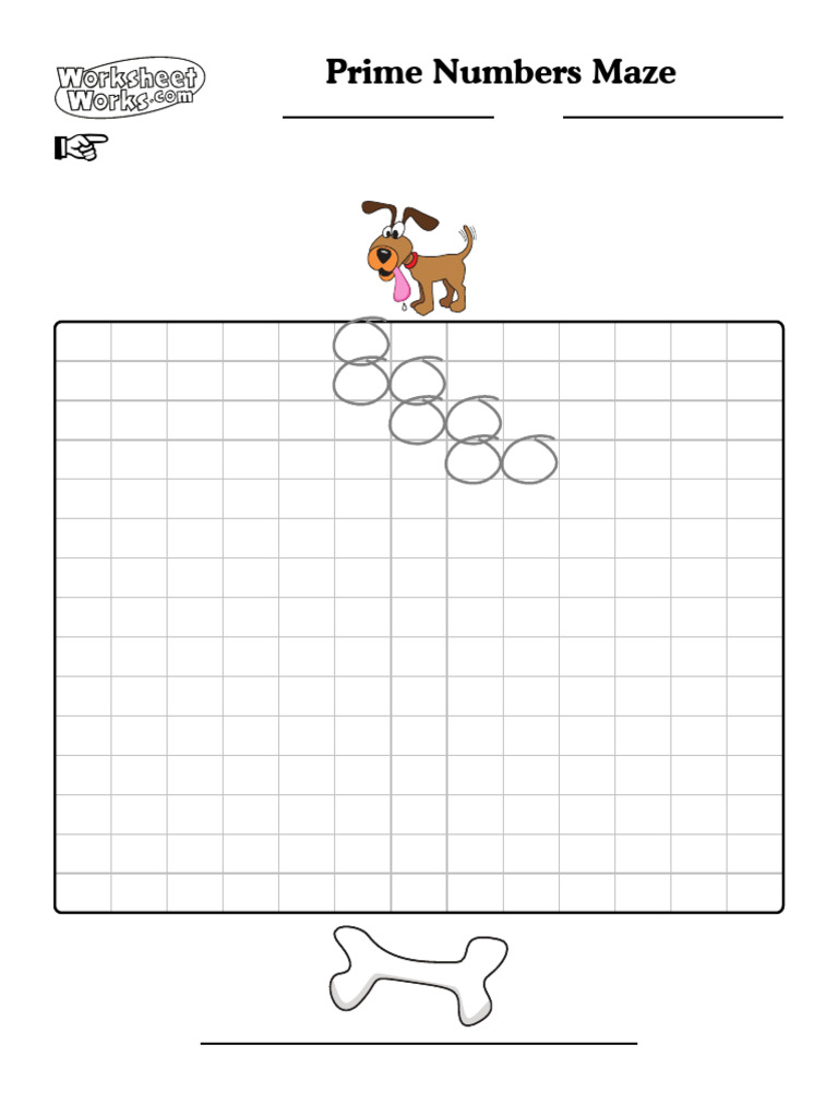 WorksheetWorks Prime Numbers Maze 1 | PDF