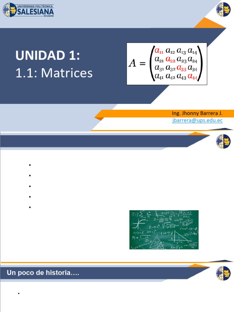 Introducción a las Matrices: Historia y Operaciones | PDF | Matriz ...