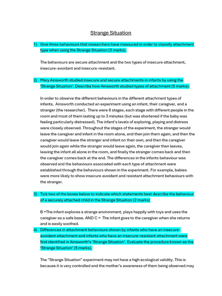 Understanding Ainsworth's Strange Situation | PDF | Attachment Theory ...