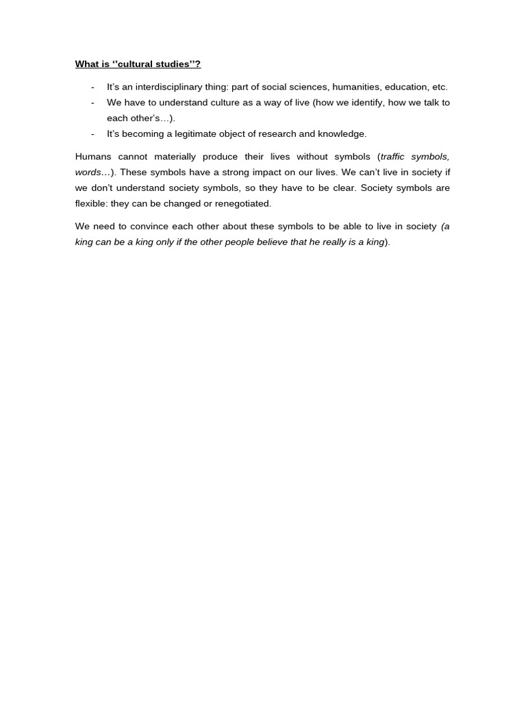 Understanding Cultural Studies Basics | PDF