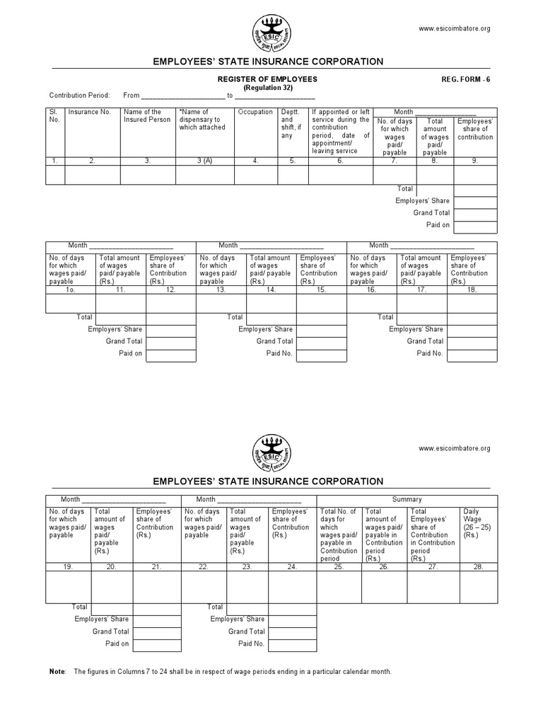 Employees' State Insurance Corporation | PDF