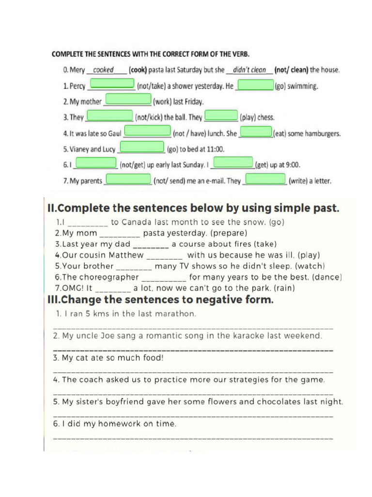 Past Simple Activities | PDF