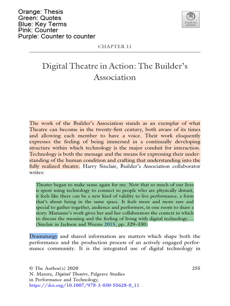 Digital Theatre in Action Builder's Association | PDF | Dorothy Gale