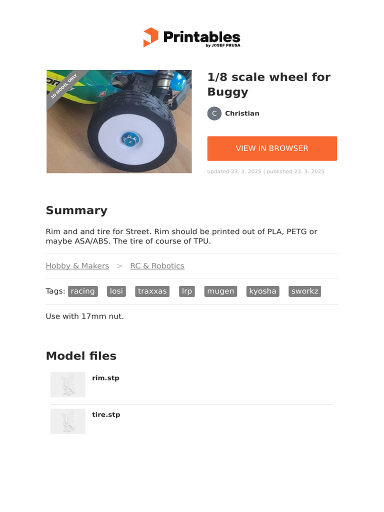 18 Scale Wheel For Buggy | PDF