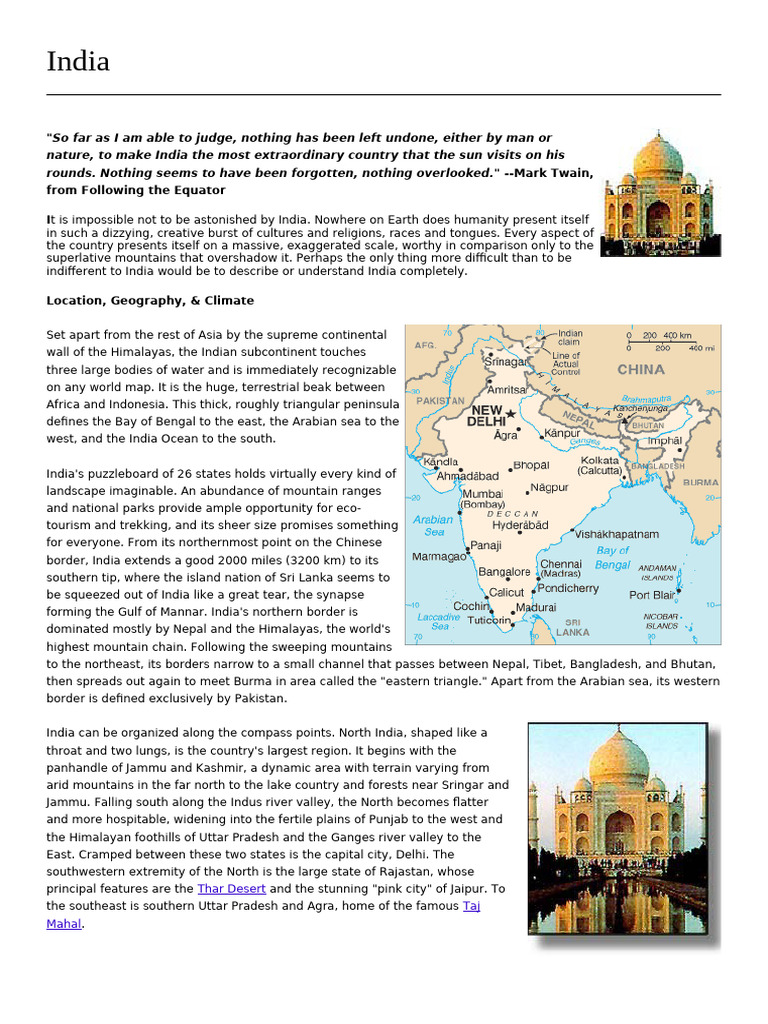 Discovering India's Diverse Culture and Geography | PDF | Monsoon ...