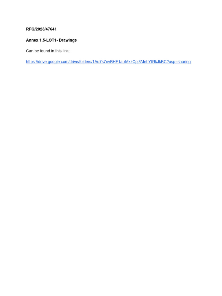 RFQ 2023 Lot 1 Drawings Annex | PDF
