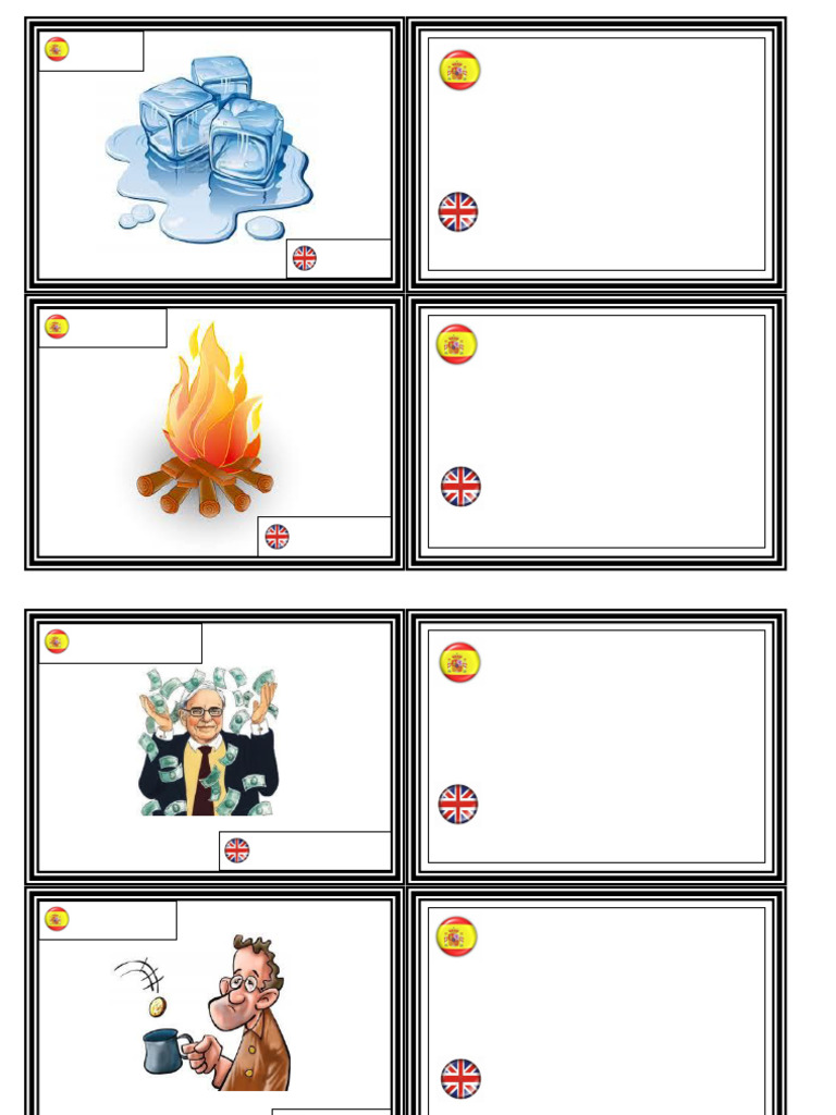 Tarjetas Adjetivos | PDF