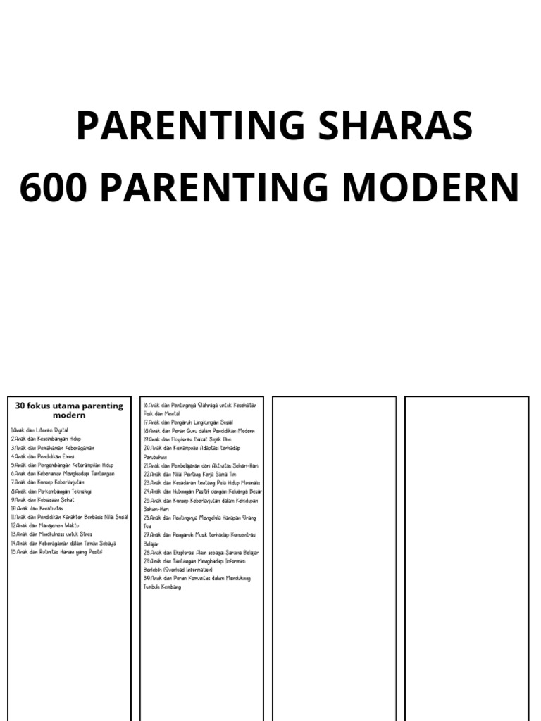 30 Tips Parenting Modern untuk Anak | PDF
