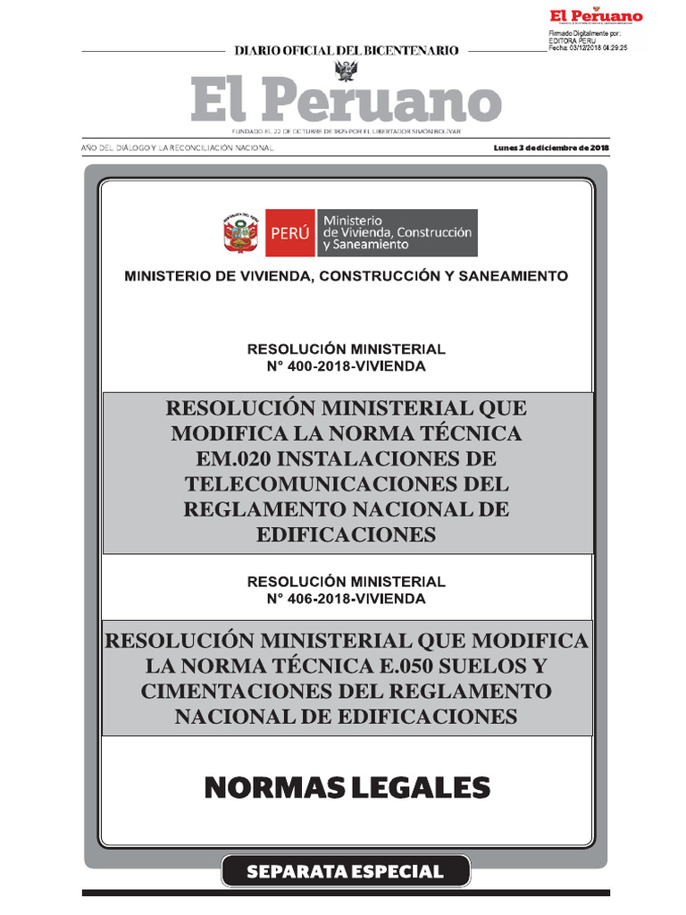Publicacion Oficial - Diario Oficial El Peruano | PDF