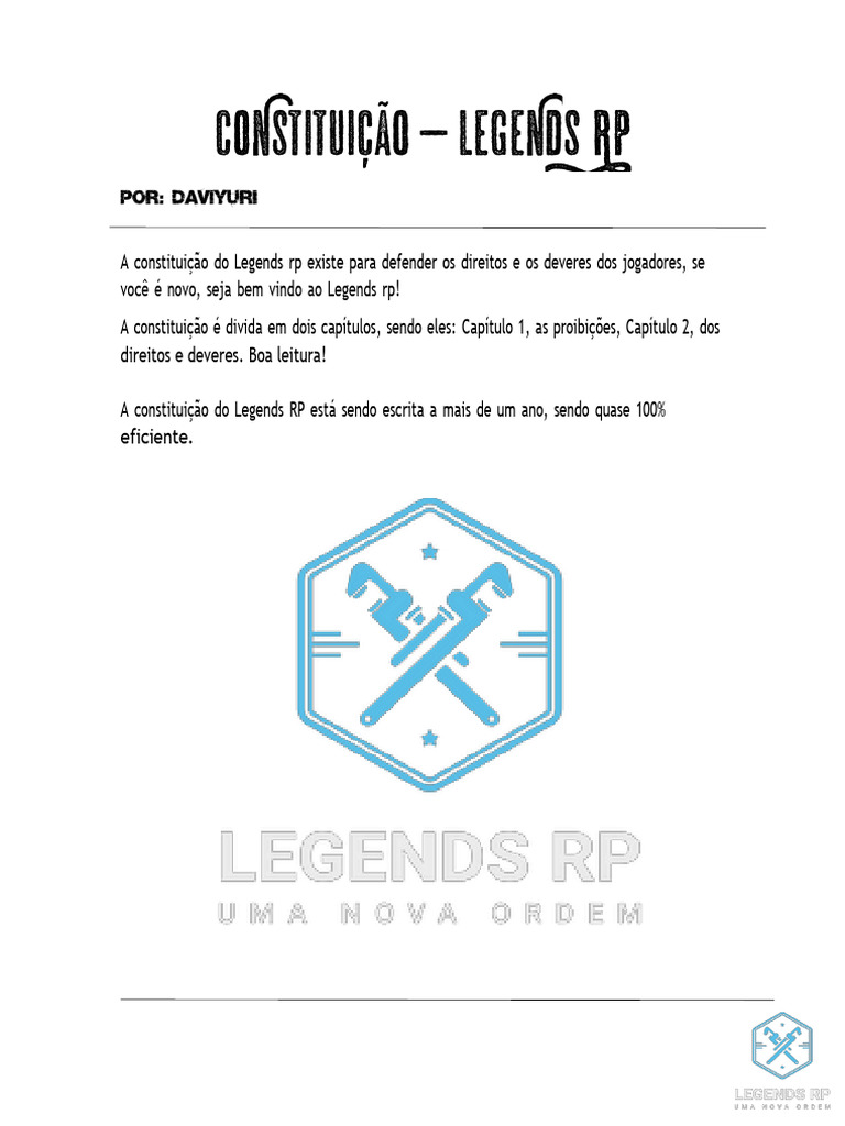 CONSTITUICAO LEGENDS RP | PDF