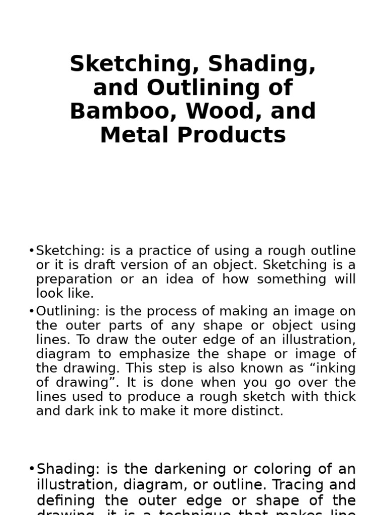 Sketching, Shading, and Outlining of Bamboo | PDF | Drawing | Pencil