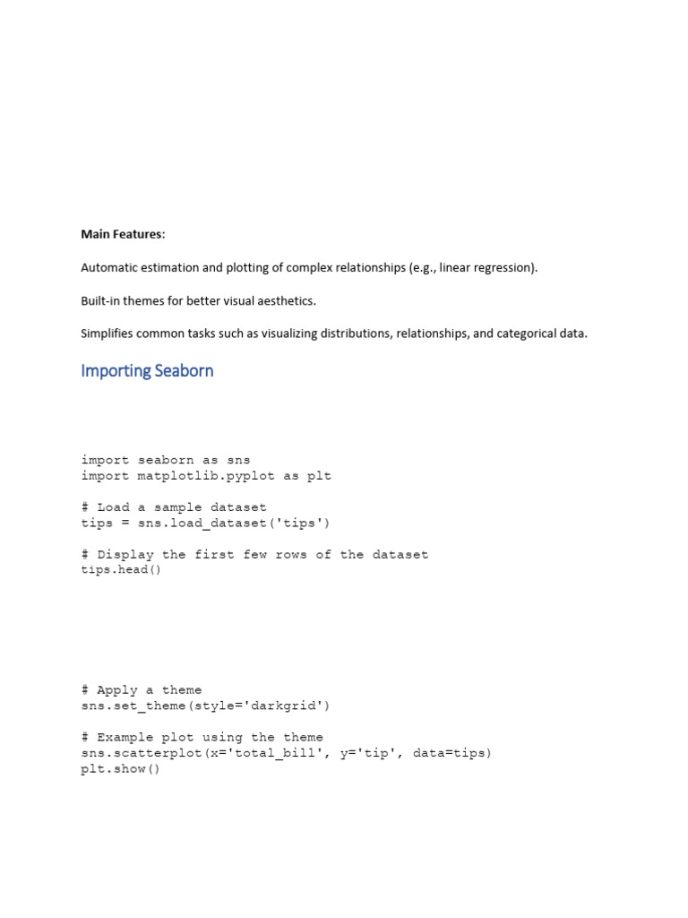 Seaborn | PDF | Scatter Plot | Histogram