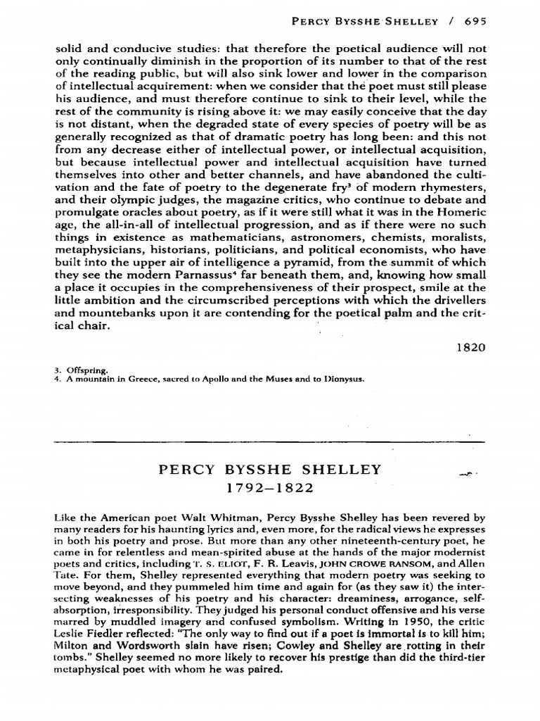 Shelley: Poet of Radical Ideas and Critique | PDF | Percy Bysshe Shelley