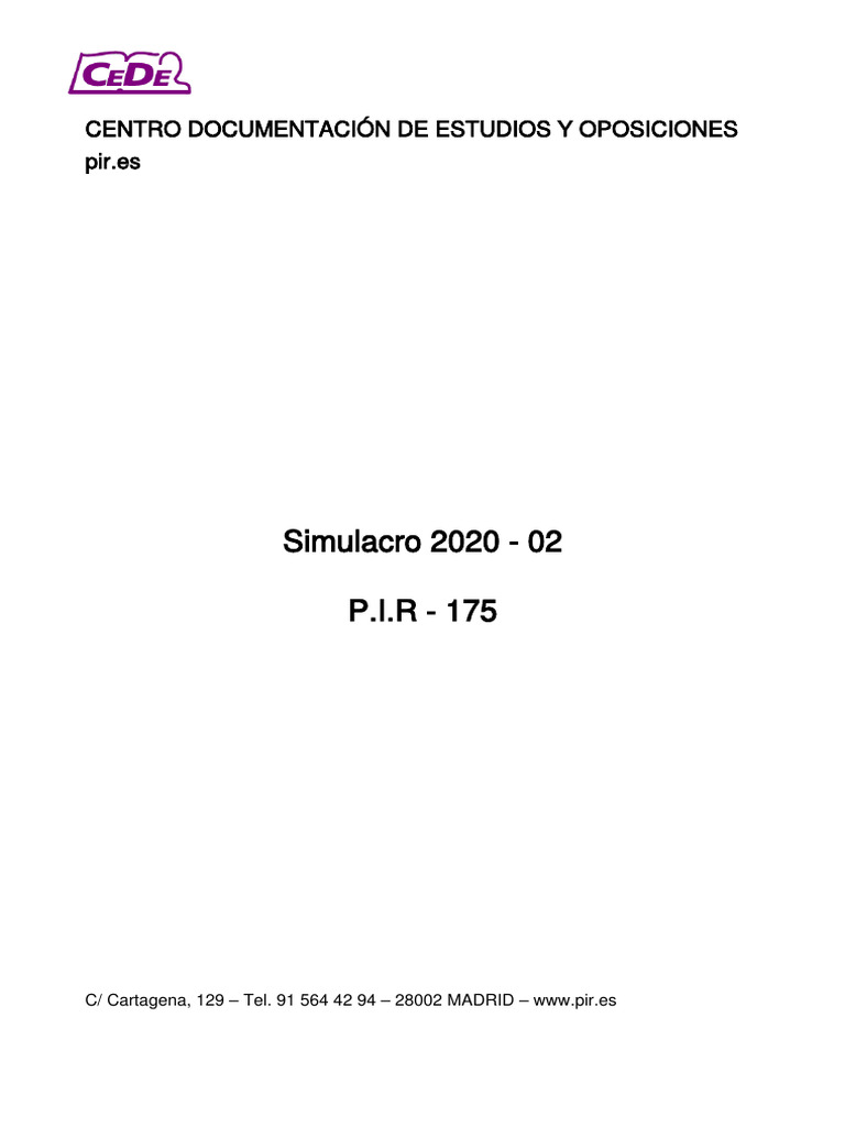 Simulacro CEDE 2020 - 02. Comentado | PDF | Media | Las emociones