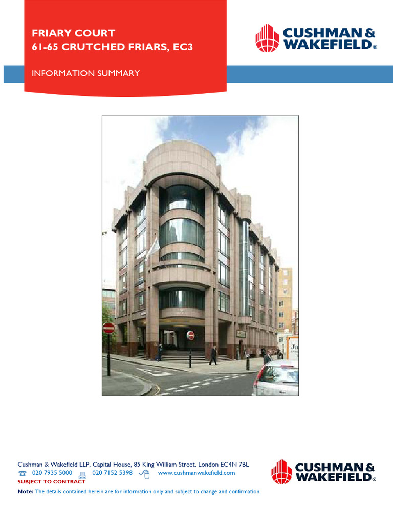 Crutched Friars, 61-65, EC3 - Friary Court - Investment Summary - July ...