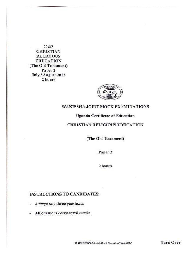 UCE CRE 224 2 Past Papers | PDF