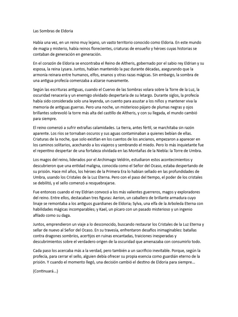 Las Sombras de Eldoria | PDF