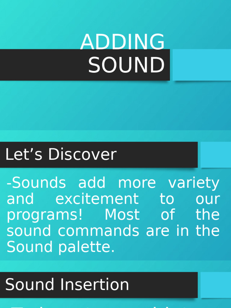 Adding Sound | PDF