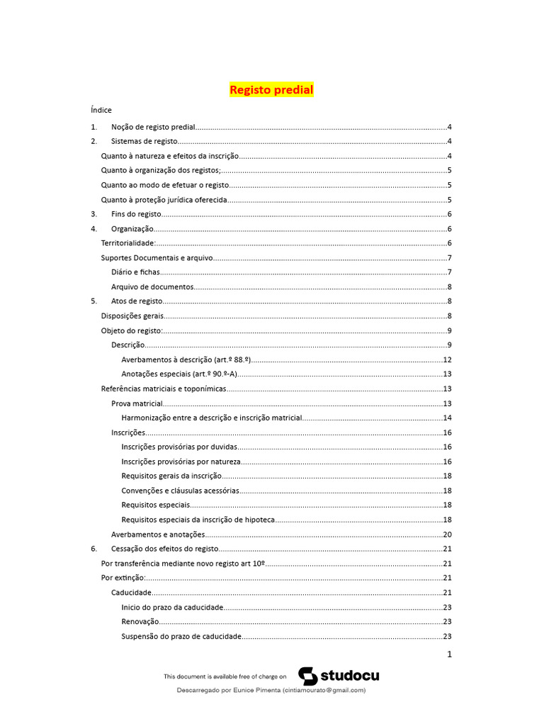 Noções e Atos do Registo Predial | PDF | Propriedade privada | Economia